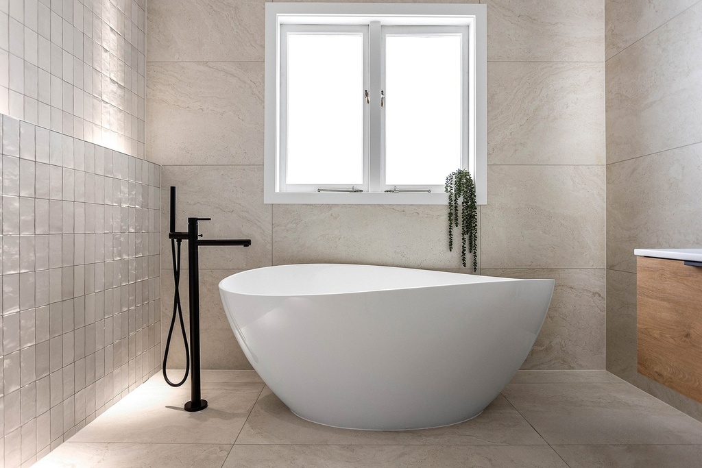 Unique Travertine Minimal White Tile 600x1200 - Porcelain Stone Look